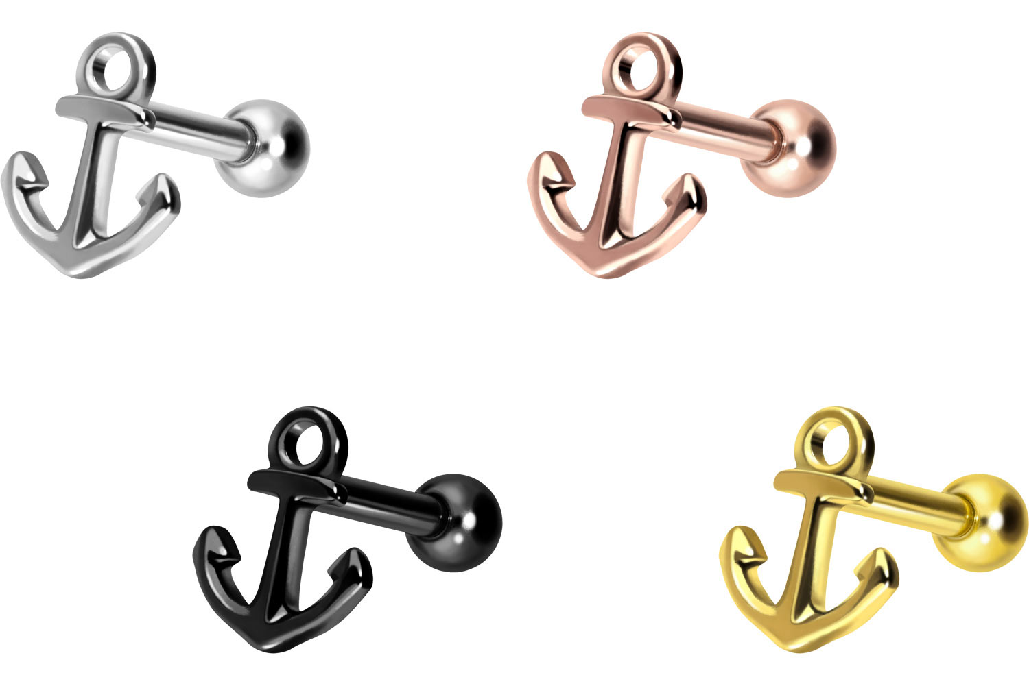 Titanium ear piercing with internal thread ANCHOR | PIERCINGLINE